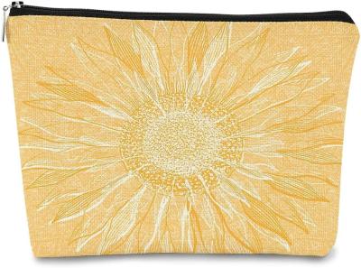 China Lightweight Waterproof Flower Cosmetic Bag 7.5x10 Inches for Teen Girls Women for sale