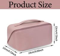 China Shockproof Leather Double Layer Makeup Bag Clear Cosmetic Bag With Zipper for sale
