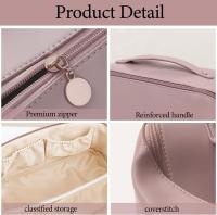 China Shockproof Leather Double Layer Makeup Bag Clear Cosmetic Bag With Zipper for sale