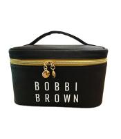 China Black 4 Compartment Cosmetic Bag 7.5x5.5x3.5 Inches Waterproof Nylon Toiletry Organizer for sale