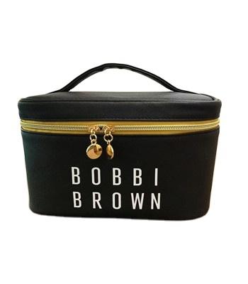 China Black 4 Compartment Cosmetic Bag 7.5x5.5x3.5 Inches Waterproof Nylon Toiletry Organizer for sale
