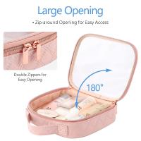 China Clear Waterproof PVC Toiletry Bag 7.8x2.3x5.9 Inch with Handle Durable Travel Cosmetic Case for sale