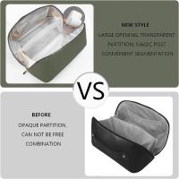 China Shockproof Soft PU Leather Waterproof Cosmetic Bag With Handle Travelling for sale