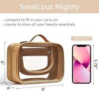 China Lightweight Waterproof 2 Layer Travel Toiletry Bag Clear Makeup Bag With Zipper for sale