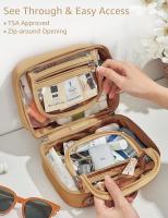 China Lightweight Waterproof 2 Layer Travel Toiletry Bag Clear Makeup Bag With Zipper for sale