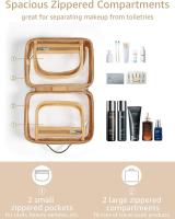 China Lightweight Waterproof 2 Layer Travel Toiletry Bag Clear Makeup Bag With Zipper for sale
