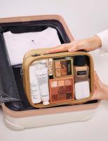 China Lightweight Waterproof 2 Layer Travel Toiletry Bag Clear Makeup Bag With Zipper for sale