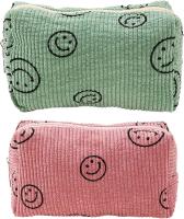 China Lightweight Canvas Cosmetic Bag for Women Travel Toiletry Organizer 7.1x3.9x2.8 Inch for sale