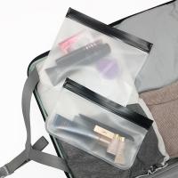 China Clear Frosted PEVA Toiletry Bag Set 1 Large 8.66x7.87in 1 Small 8.66x5.3in TSA Approved for sale