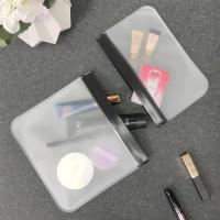 China Clear Frosted PEVA Toiletry Bag Set 1 Large 8.66x7.87in 1 Small 8.66x5.3in TSA Approved for sale