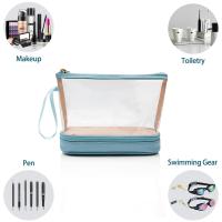 China Waterproof Cosmetic Toiletry Bag 9.4x3.1x6.1 Inches PVC Travel Pouch with Zipper for sale