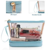 China Waterproof Cosmetic Toiletry Bag 9.4x3.1x6.1 Inches PVC Travel Pouch with Zipper for sale