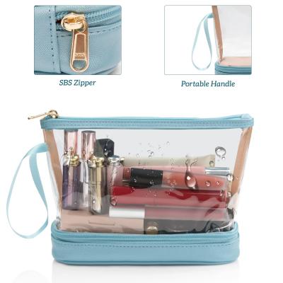 China Waterproof Cosmetic Toiletry Bag 9.4x3.1x6.1 Inches PVC Travel Pouch with Zipper for sale