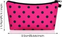 China Waterproof Polyester Dot Toiletry Bag 8.7x5.3 Inches Lightweight Travel Cosmetic Pouch for Women for sale