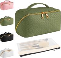 China Multi Functional And Waterproof Durable Pu Cosmetic Bag With Zipper for sale