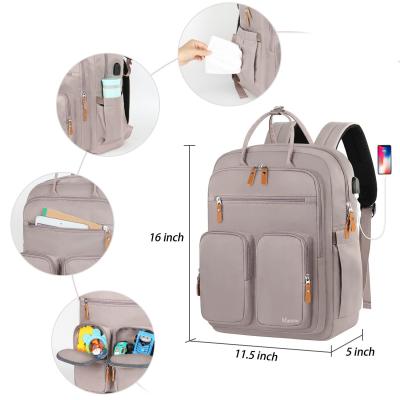 China Waterproof Mommy Diaper Bag Folding Design Custom Size with USB Port for Baby Care for sale