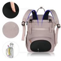 China Waterproof Mommy Diaper Bag with USB Port Insulated Bottle Pockets Comfort Shoulder Strap 25L for sale