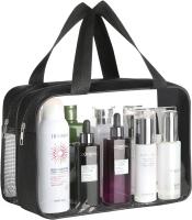 China PVC Large Waterproof Transparent Travel Toiletry Bag 12x5.9x7.8 Inches Clear Cosmetic Case for sale
