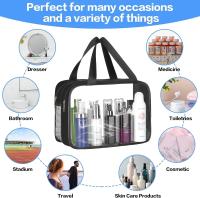 China PVC Large Waterproof Transparent Travel Toiletry Bag 12x5.9x7.8 Inches Clear Cosmetic Case for sale