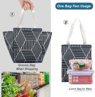 China Rhombus Insulated Lunch Bag 10.24x9.4x6.7 Inch Water Resistant Thermal Cooler for Adults Picnic for sale