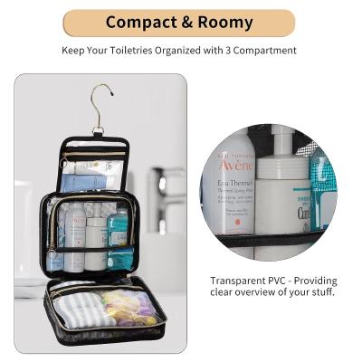 China Water Resistant Clear Toiletry Bag 9.4x7.5x3.9 Inches PVC Travel Toiletry Organizer for sale
