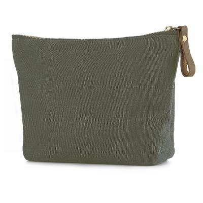 China Canvas Large Cosmetic Bag Travel Makeup Organizer Toiletry Bag 11.42x3.74x7.09 Inch for sale