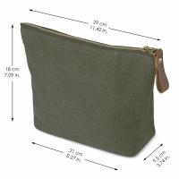 China Canvas Large Cosmetic Bag Travel Makeup Organizer Toiletry Bag 11.42x3.74x7.09 Inch for sale