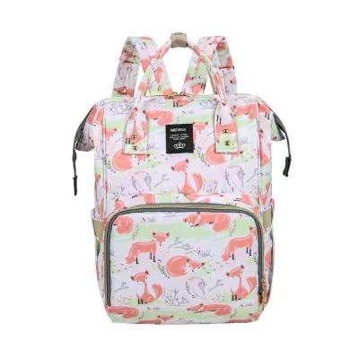 China Waterproof Mommy Diaper Bag Custom Print Nylon Oxford Fabric Adjustable Strap for sale