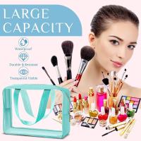 China PVC Transparent Hanging Makeup Bag 9.84x7.09x3.15 Inches Waterproof Travel Toiletry Organizer for sale
