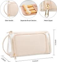 China Clear PVC Toiletry Bag Travel Makeup Pouch with Handle 0.01kg Custom Size for sale
