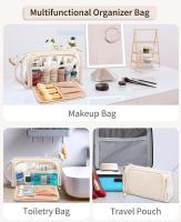 China Clear PVC Toiletry Bag Travel Makeup Pouch with Handle 0.01kg Custom Size for sale