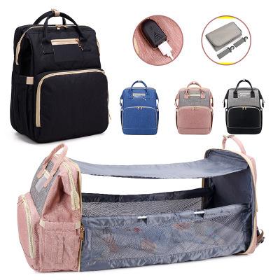 China Washable Mommy Diaper Bag Nylon Polyester Custom Size Multi Pocket Water Resistant for sale
