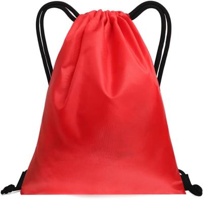 China Waterproof Drawstring Backpack 19.7x16.5 Inches Oxford Gym Sack with Zipper Pocket for Men Women for sale
