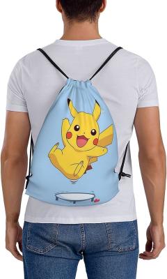 China Polyester Drawstring Backpack 14x16 Inches Lightweight Waterproof for Travel Sports for sale