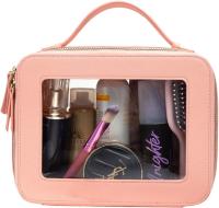 China Travel Toiletry Cosmetic Bag Case for Women Vegan Leather Makeup Pouch 9.84x7.87x3.15 Inch for sale