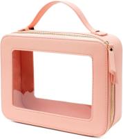 China Travel Toiletry Cosmetic Bag Case for Women Vegan Leather Makeup Pouch 9.84x7.87x3.15 Inch for sale