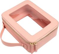 China Travel Toiletry Cosmetic Bag Case for Women Vegan Leather Makeup Pouch 9.84x7.87x3.15 Inch for sale