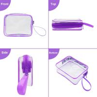 China Purple waterproof durable lager capacity cosmetic bag with handle for sale