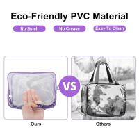 China Purple waterproof durable lager capacity cosmetic bag with handle for sale