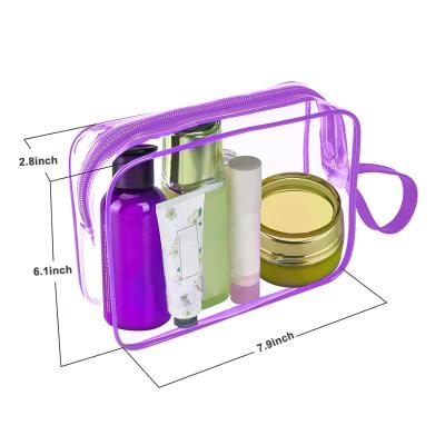 China Purple waterproof durable lager capacity cosmetic bag with handle for sale