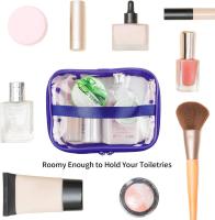 China Custom Clear PVC Makeup Bag Waterproof Travel Toiletry Pouch 10x8x4.5 Inch for sale