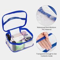 China Custom Clear PVC Makeup Bag Waterproof Travel Toiletry Pouch 10x8x4.5 Inch for sale