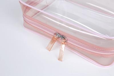 China TSA Approved Clear Toiletry Bag 6.6x2.3x4.7 Inch Waterproof Durable PVC Travel Pouch for sale