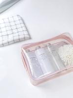 China TSA Approved Clear Toiletry Bag 6.6x2.3x4.7 Inch Waterproof Durable PVC Travel Pouch for sale