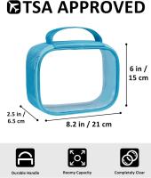 China Clear PVC Toiletry Bag with Handle 21x15x6.5cm Waterproof Travel Cosmetic Case for sale
