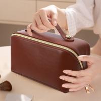 China Custom PU Leather Cosmetic Bag Waterproof Lightweight 0.01kg Travel Makeup Organizer for sale