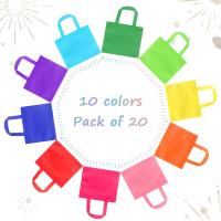 China Non Woven Small Goodie Tote Gift Bags with Handles 20 Pcs 9.84x8.27 Inches for Kids Birthday Baby Shower for sale