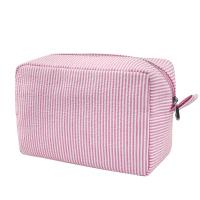 China Large Capacity Toiletry Stripe Cosmetic Bag Durable Women Aesthetic Organizer Storage Pouch 15 Days Delivery for sale