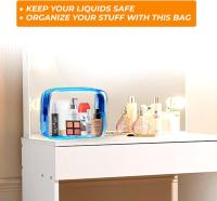 China Large Capacity Waterproof PVC Clear Toiletry Bag with Zipper Custom Size for sale