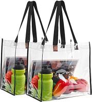 China PVC Transparent Tote Bag 12x12x6 Inches Waterproof Stadium Approved Clear Bag for sale